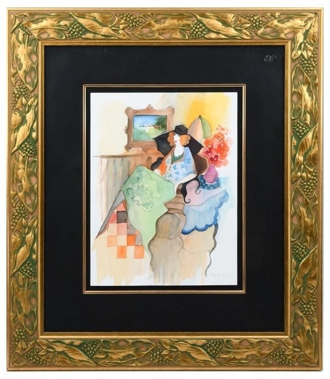 Itzchak Tarkay | TARKAY ORIGINAL WATERCOLOR PAINTING | MutualArt