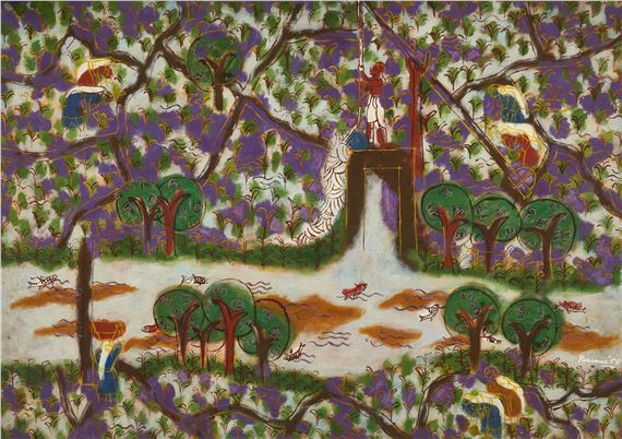 Ratan Parimoo | Untitled (Rice Fields in Kashmir) (1958) | MutualArt