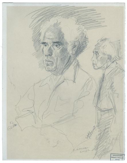 Raphael Soyer | Self-Portrait with Chaim Gross (Circa 1967) | MutualArt