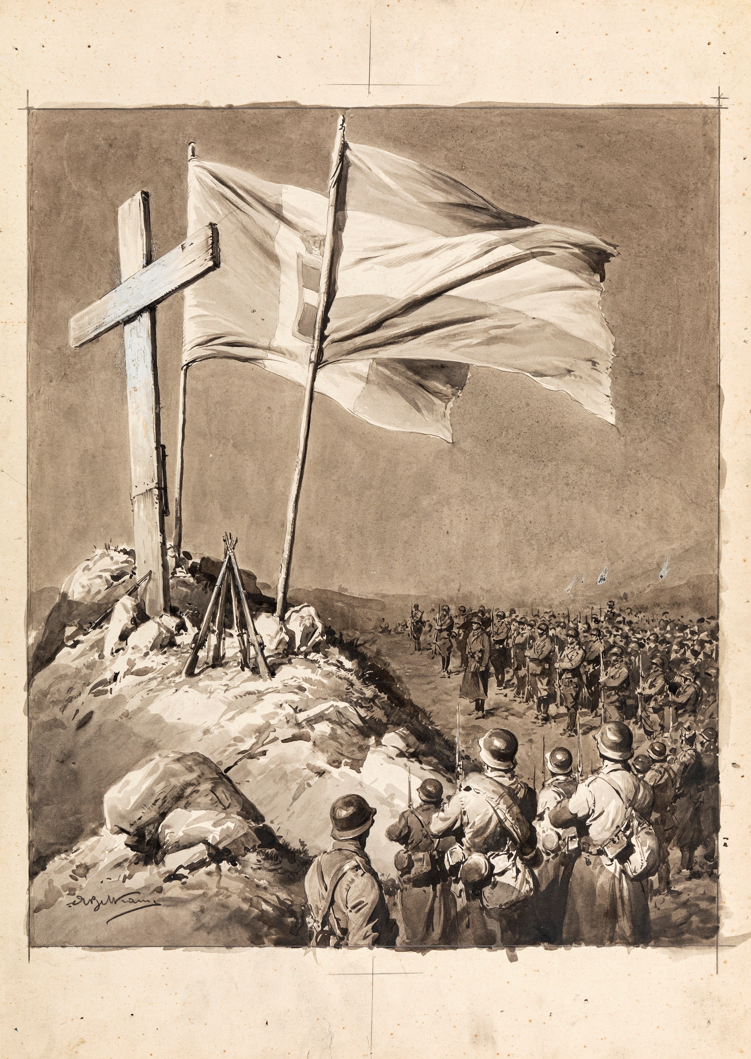 Achille Beltrame | Legionary rite in honor of the fallen, 1937 (1937 ...