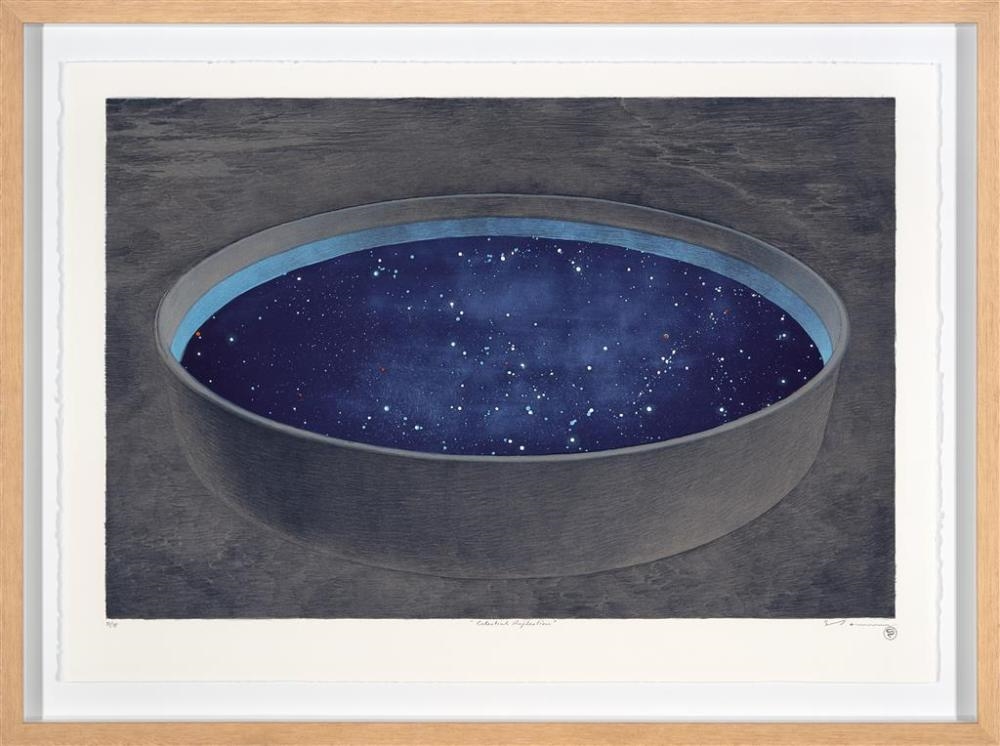 Tim Storrier | Celestial Reflection hand-coloured lithograph | MutualArt