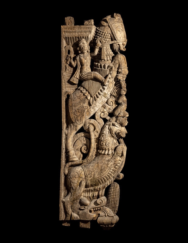Indian School | An Indian Carved Wood Panel | MutualArt
