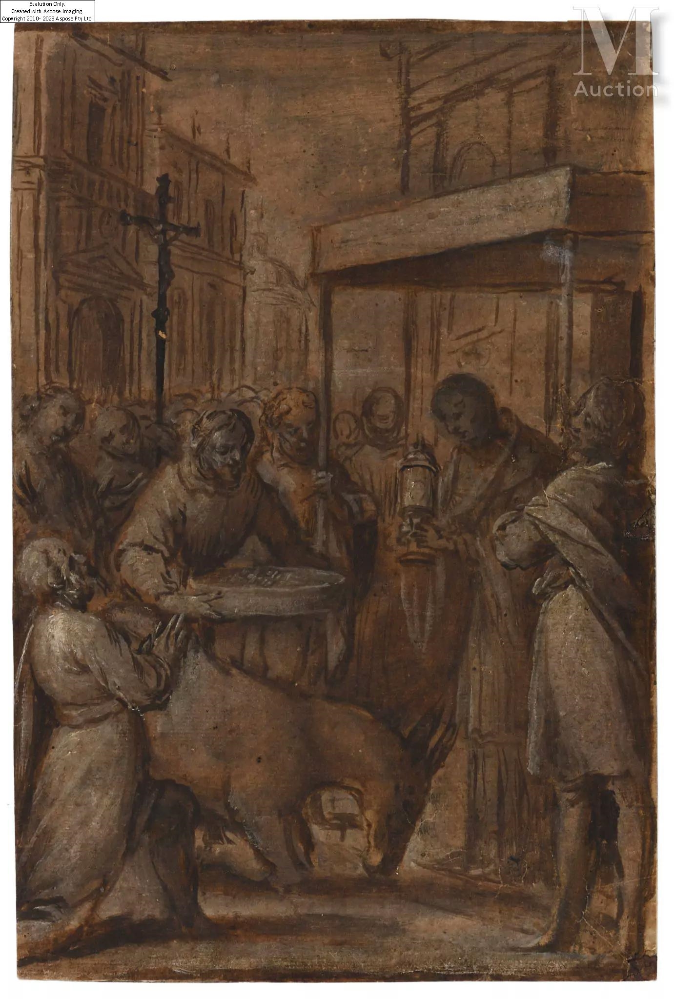 Italian School, 17th Century | Saint Antoine de Padoue et le miracle de la mule | MutualArt