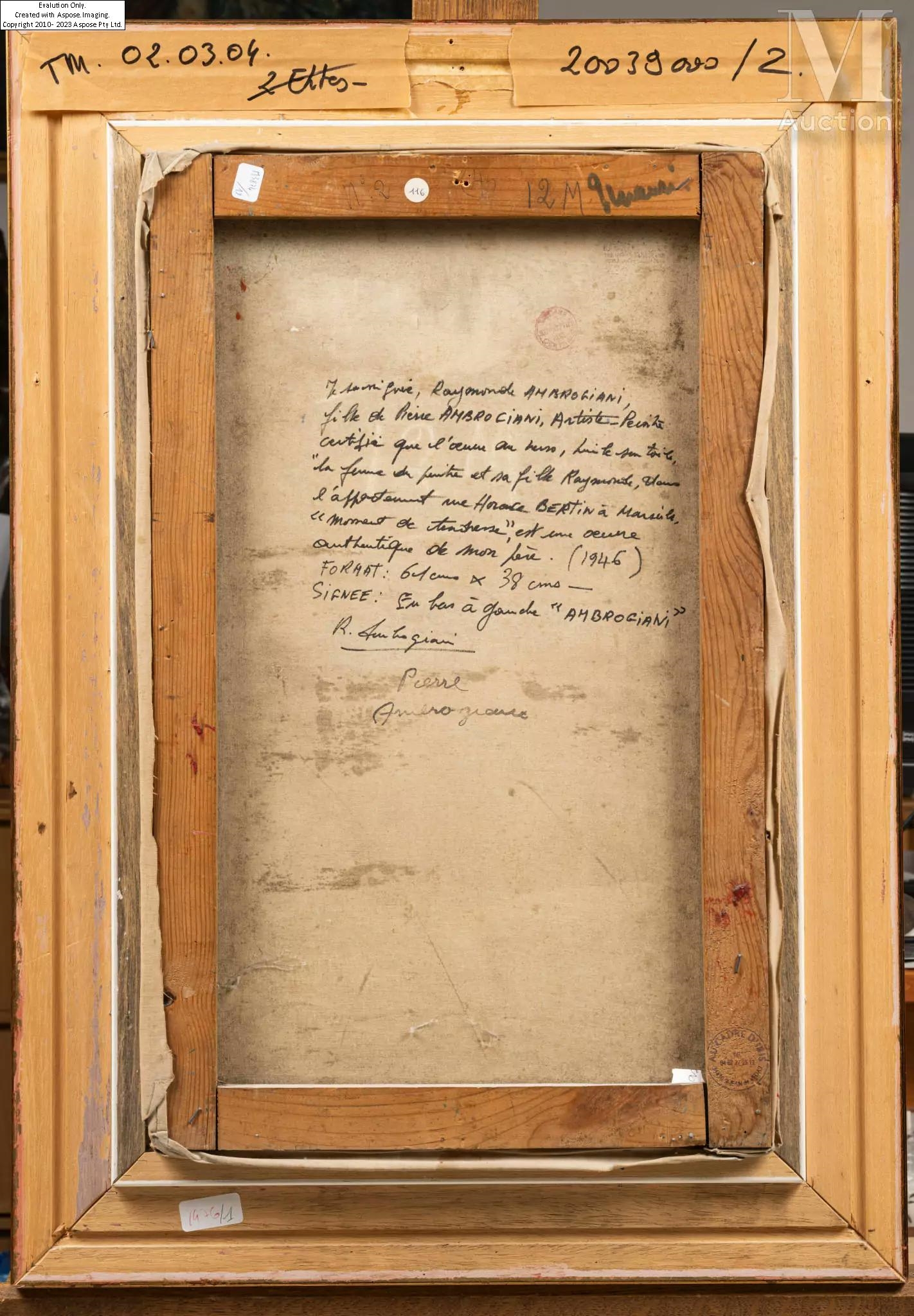 Pierre Ambrogiani | La femme du peintre et sa fille Raymonde, 1946 ...