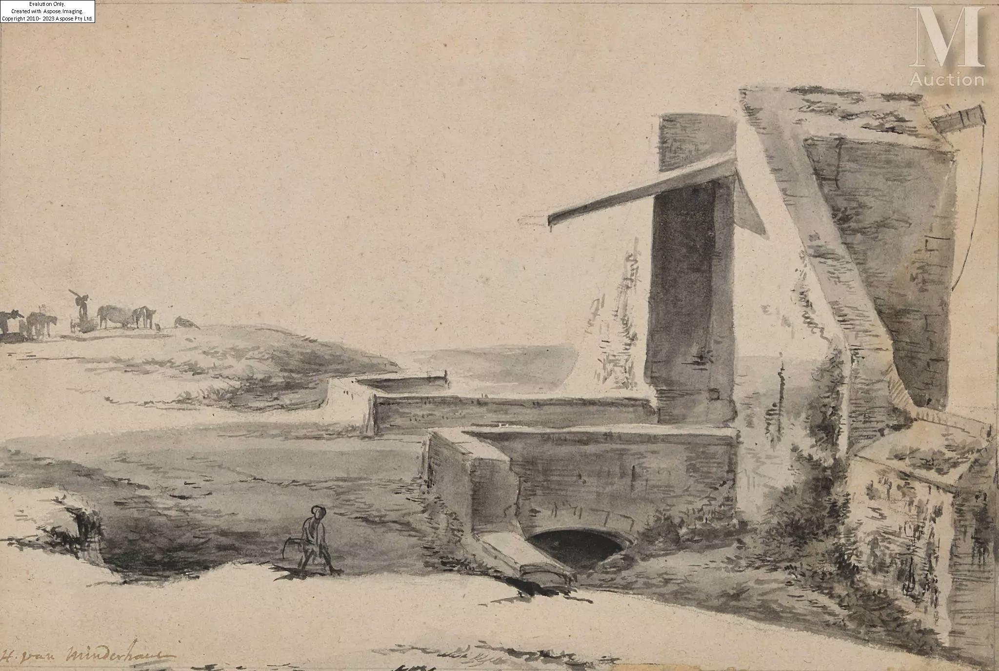 Hendrich van Minderhout | Paysage animé avec un pont (1632) | MutualArt