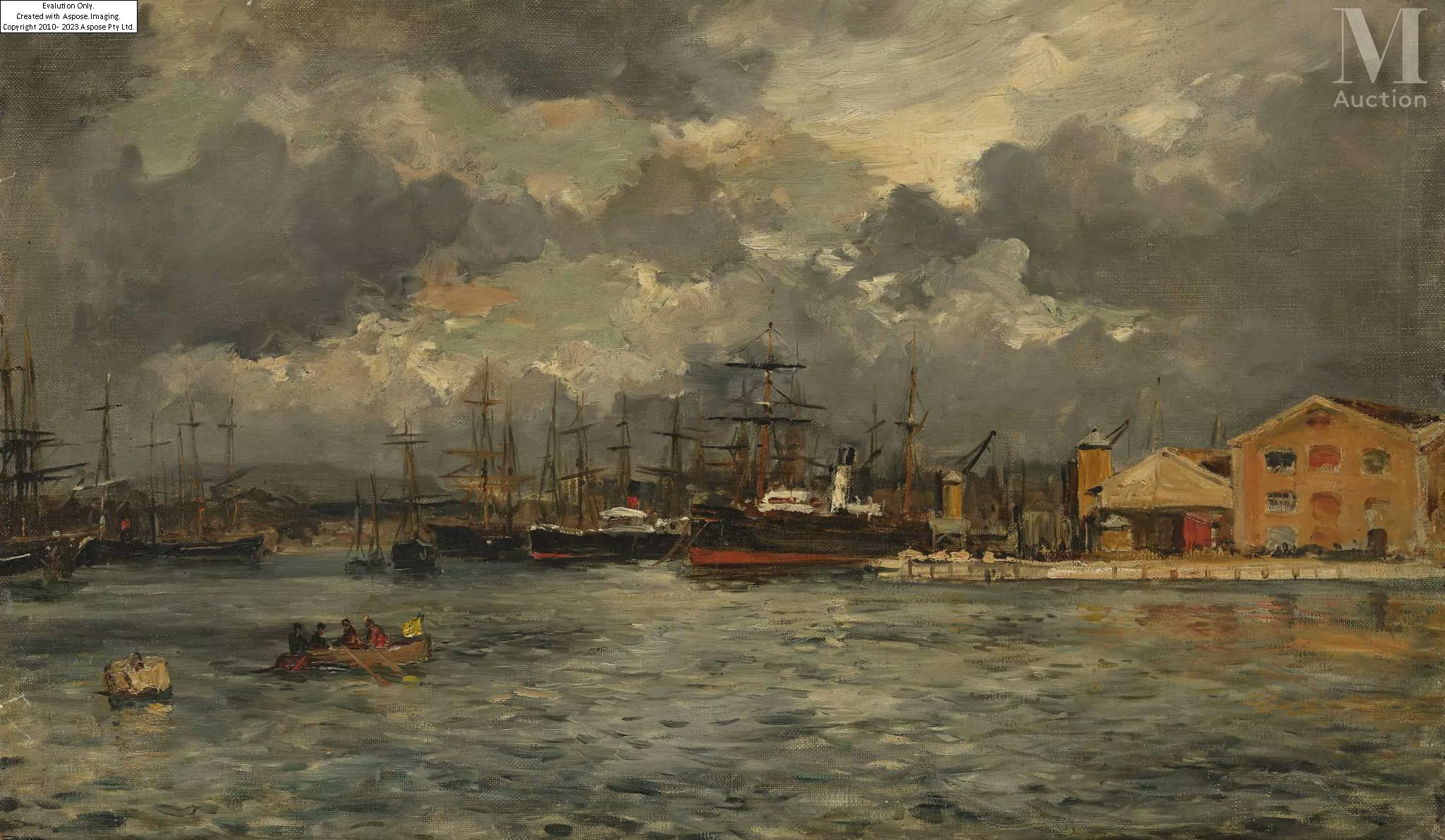 Raphaël Ponson | Bateaux et hangars (1835) | MutualArt