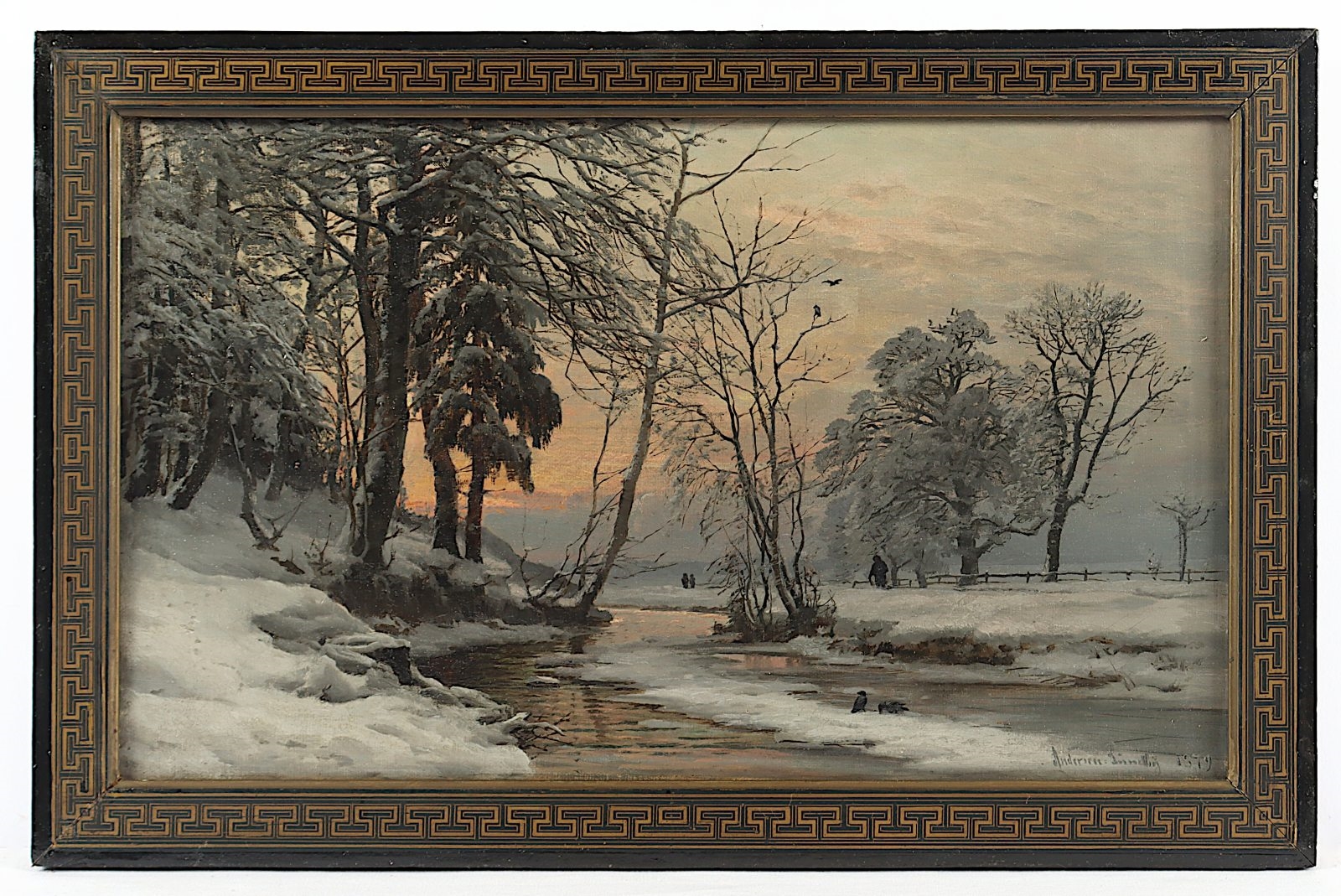 Anders Andersen-Lundby | Late afternoon in a forest with a frozen brook ...