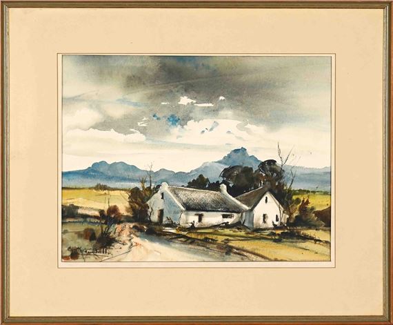 Cynthia Ball | Cape Dutch Farmhouse with Cloudy Skies | MutualArt