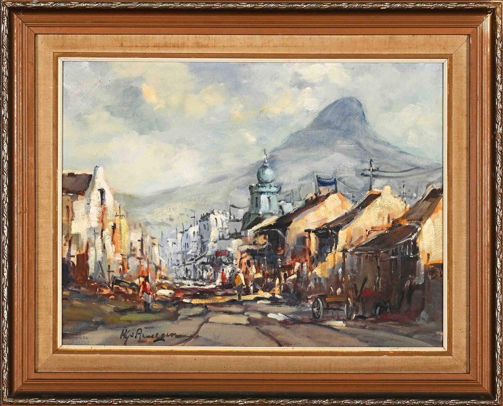 Hennie Van Aswegen | Cape Malay Quarter with Lion's Head | MutualArt