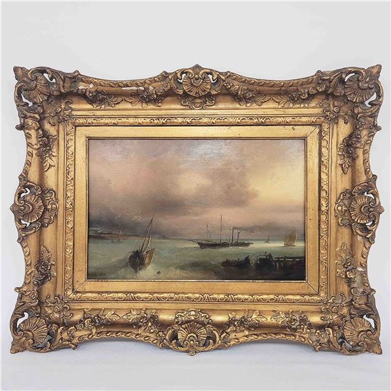 Théodore Gudin | Schiffe an einer Küstenlandschaft (1850) | MutualArt