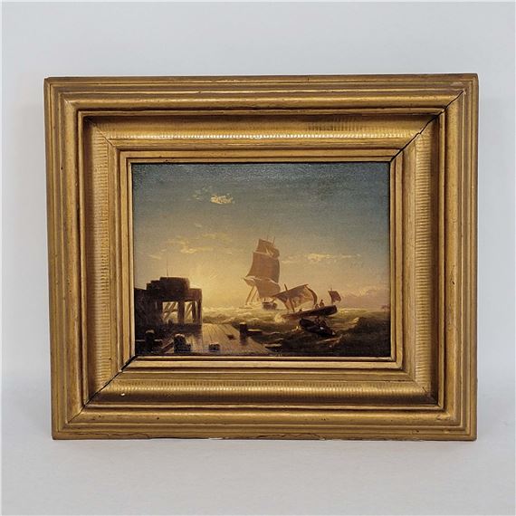 Théodore Gudin | Schiffe in schwerer See vor einem Anleger | MutualArt