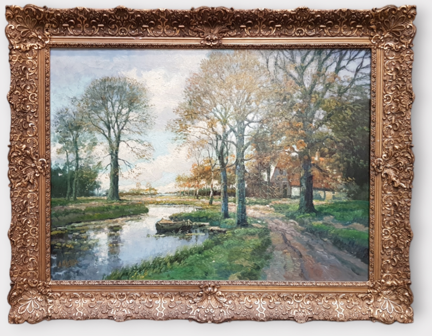 Angelique Anne Maria Martens Rogmans | Schilderij van een beek met weg ...