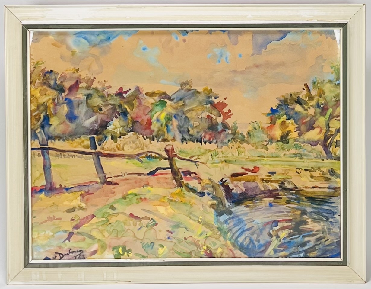 Erasmus Krumpelman | Aquarel van de Drentse Aa bij Schipborg door ...