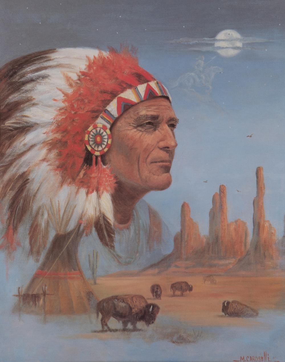 Marianne Caroselli | Indian Chief with Monument Valley Landscape ...