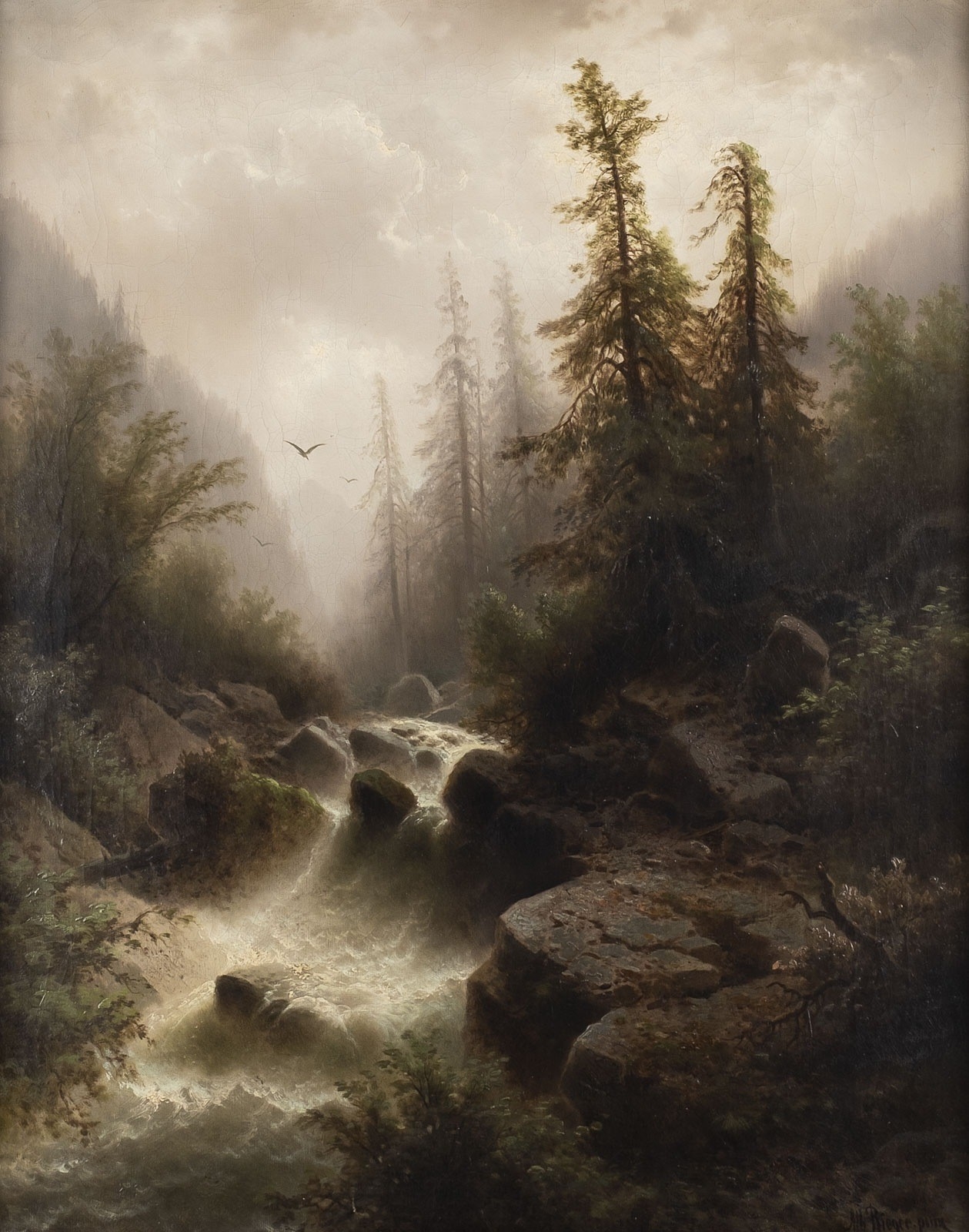 Albert Rieger | Großformatige Waldlandschaft in den Alpen | MutualArt