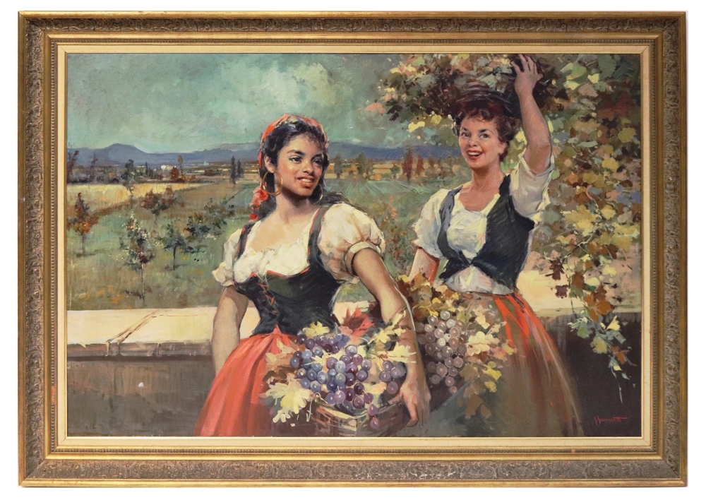 Giordano Giovanetti | Women Harvesting Grapes (1906) | MutualArt