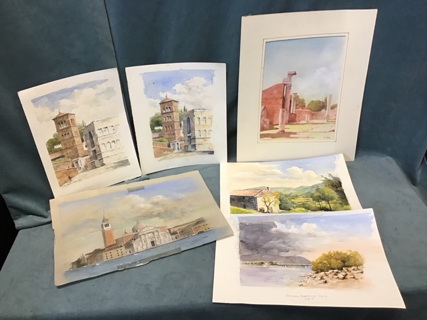 Ray Arthur | six unframed watercolour & pastel views | MutualArt