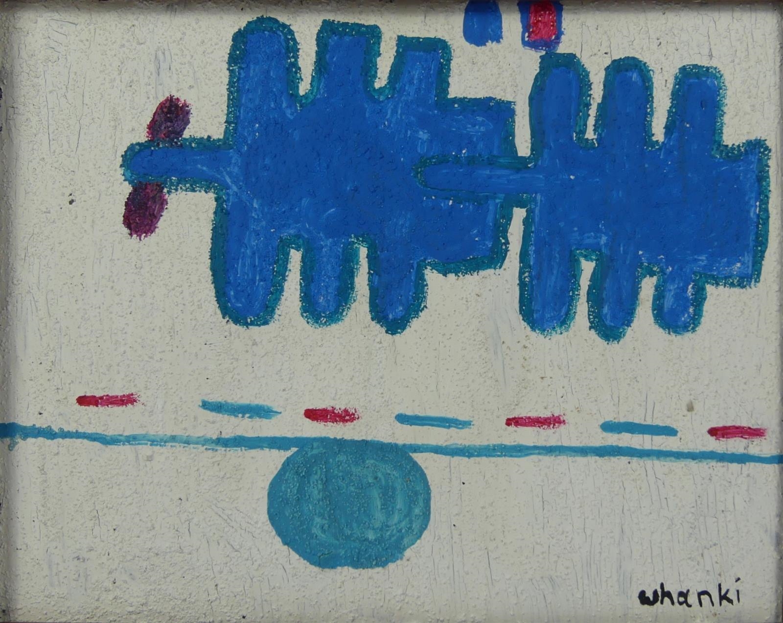 Kim Whanki | Oil painting on board depicting two abstract birds ...