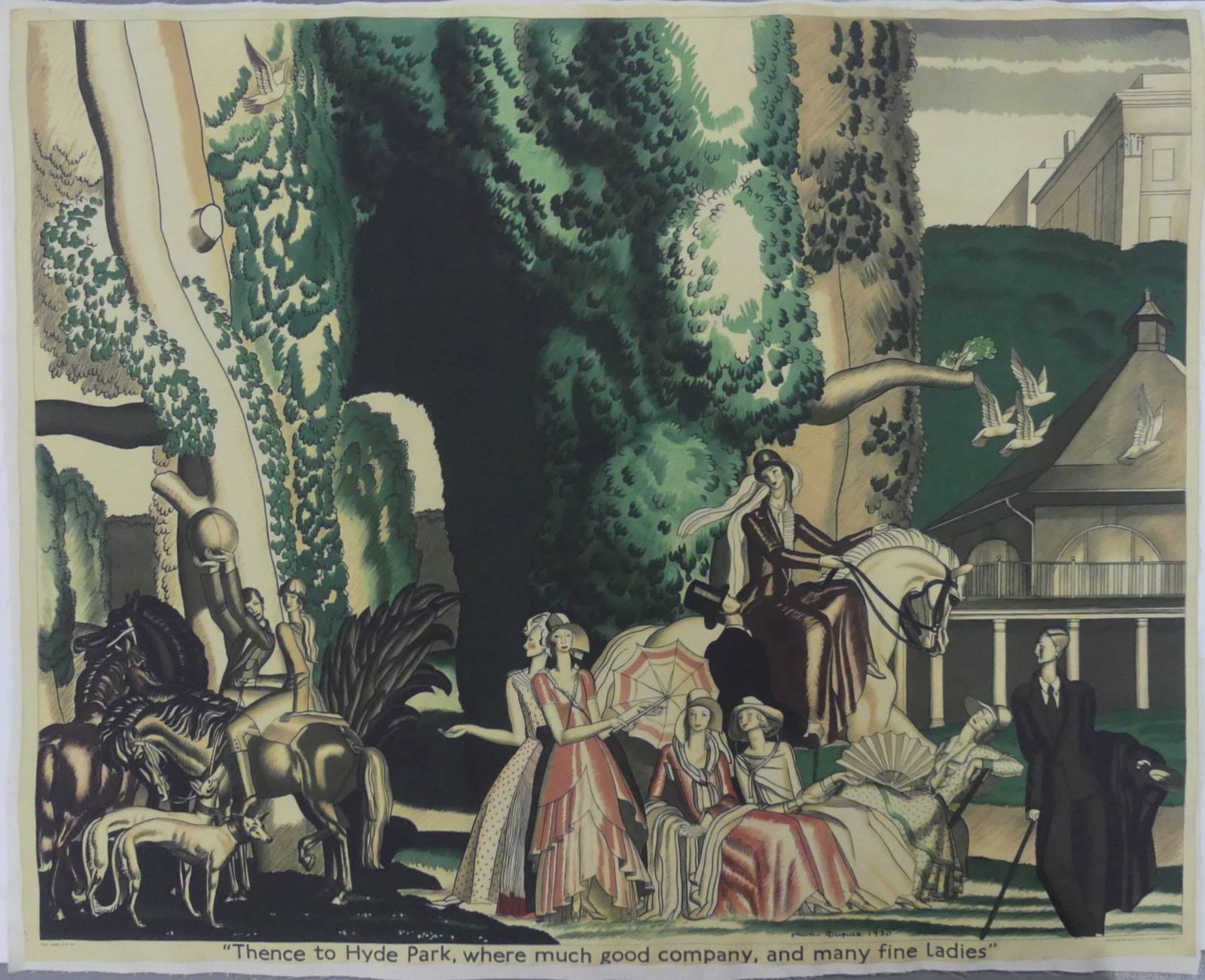 Jean-Théodore Dupas | Jean Dupas poster titled 'Thence to Hyde Park ...