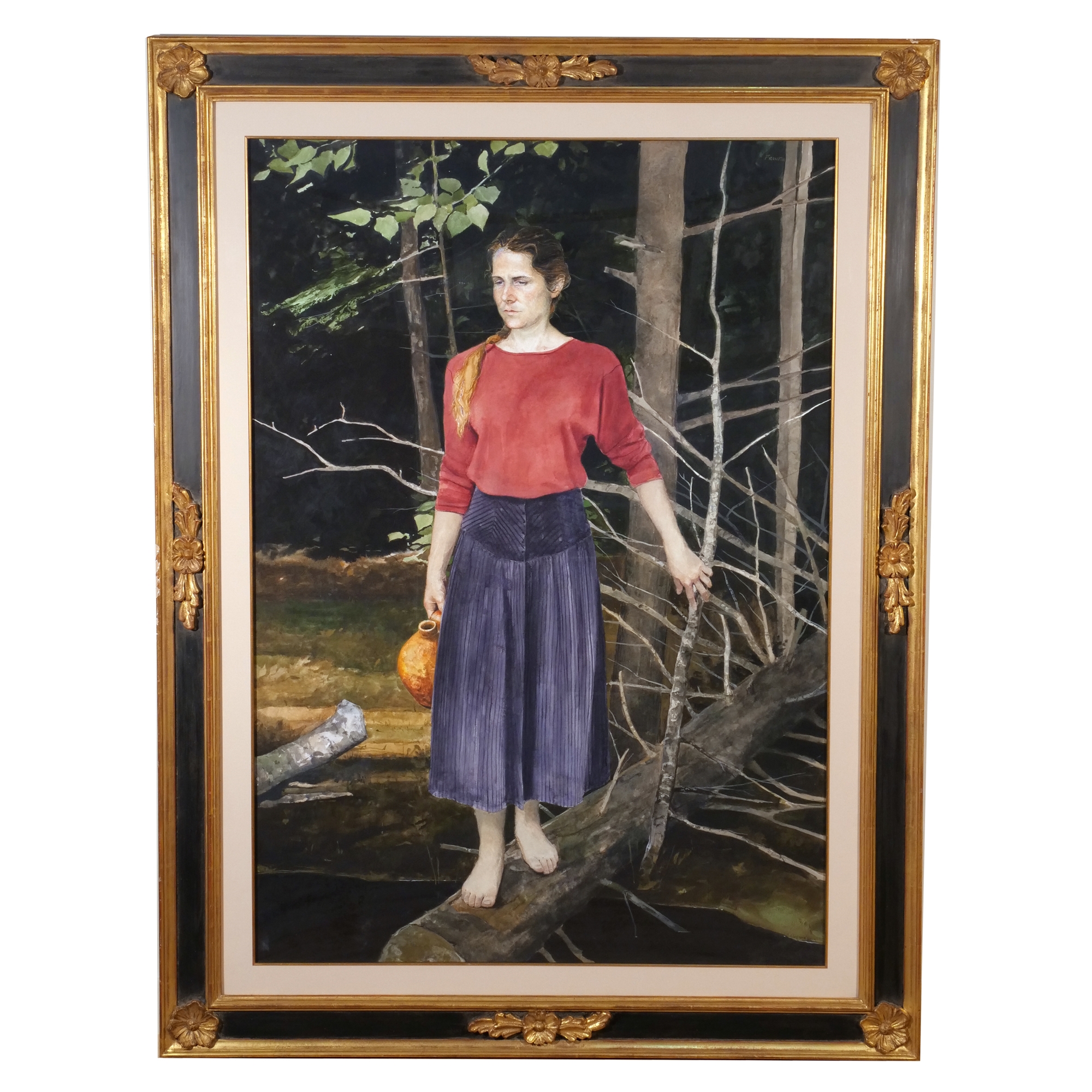 Ronald Frontin | Woman in a stream | MutualArt