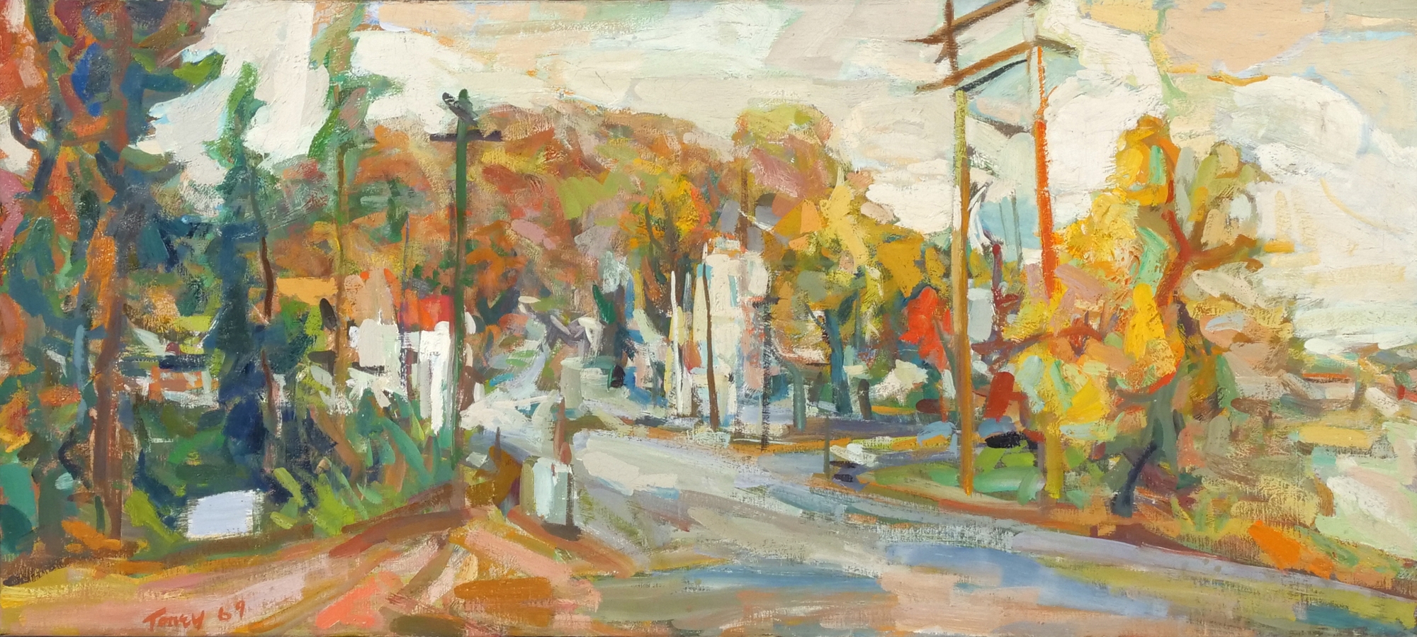 Anthony Toney | Rural street scene (1969) | MutualArt