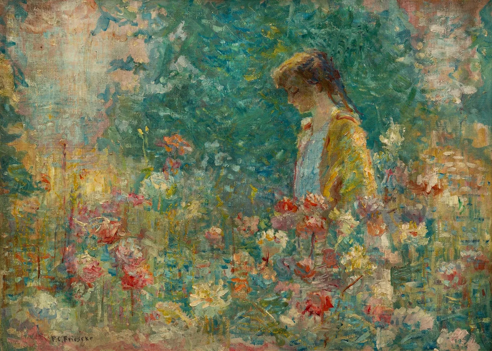 Frederick Carl Frieseke | Woman Before A Mirror (Femme Au Miroir) (1911 ...
