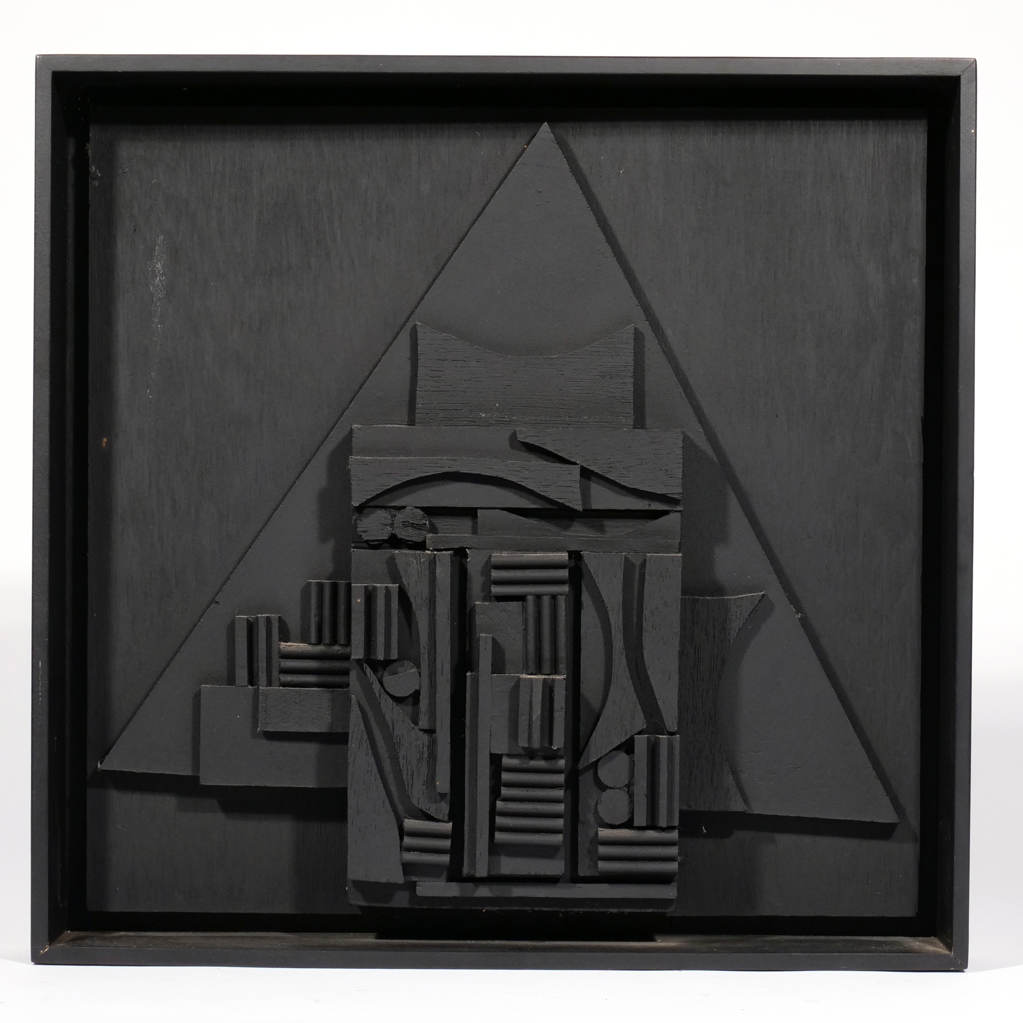 Louise Nevelson | Black Cubist Wood Assemblage (1980) | MutualArt