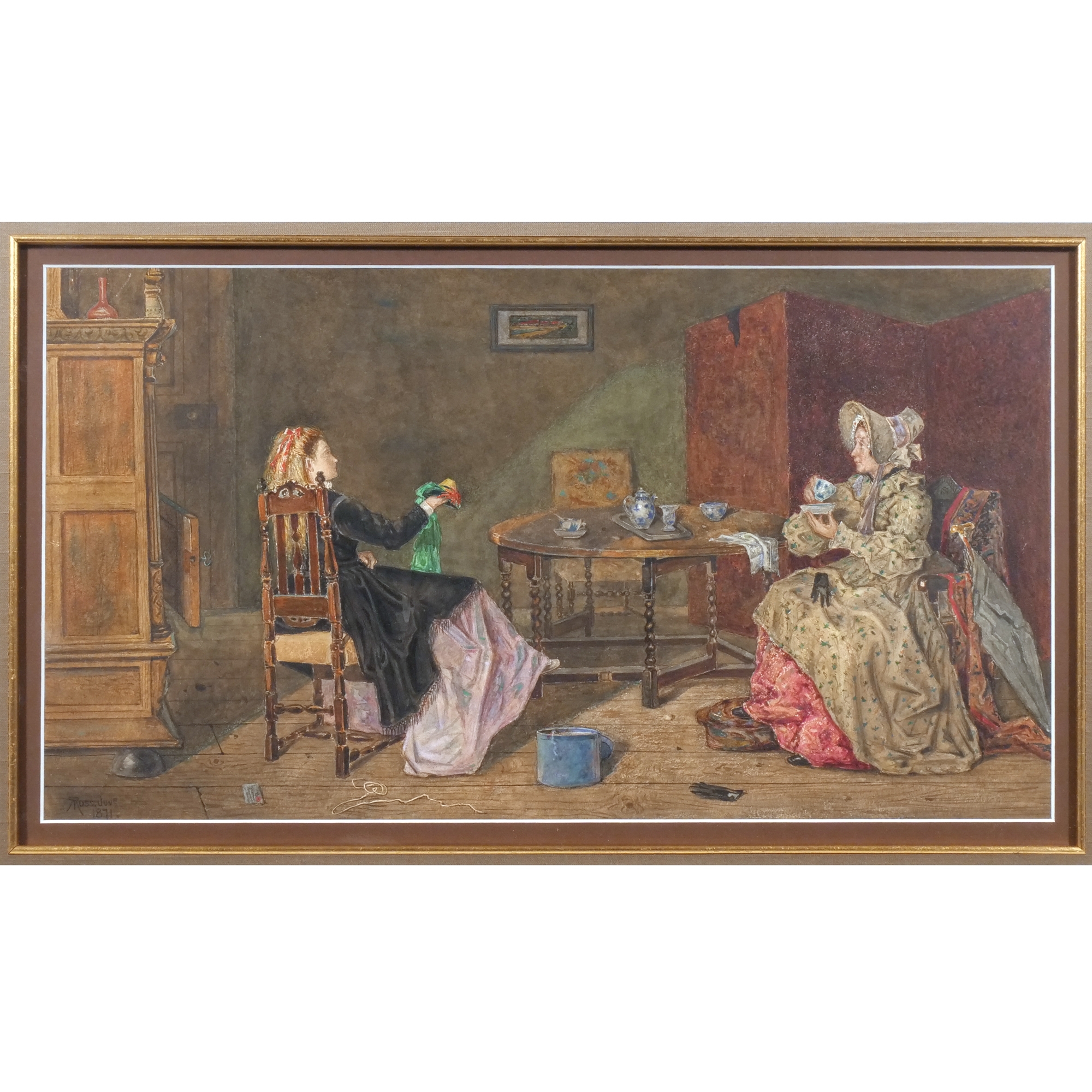 Joseph Thorburn Ross | Afternoon Tea / The New Hat (1871) | MutualArt