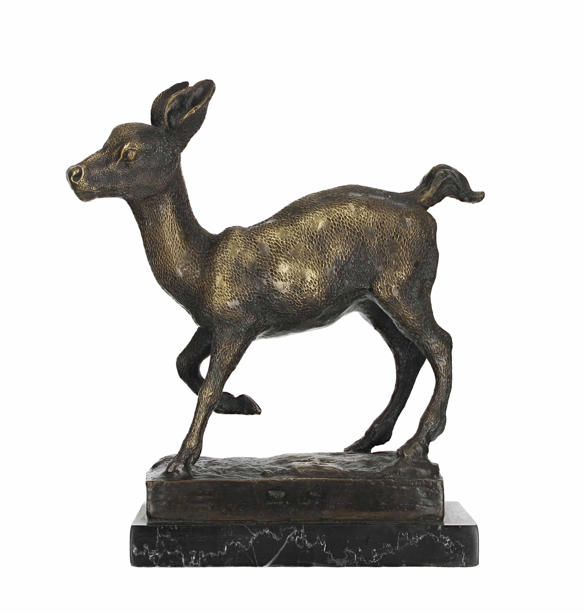Antoine-Louis Barye | bronze figural study of a young deer in the ...