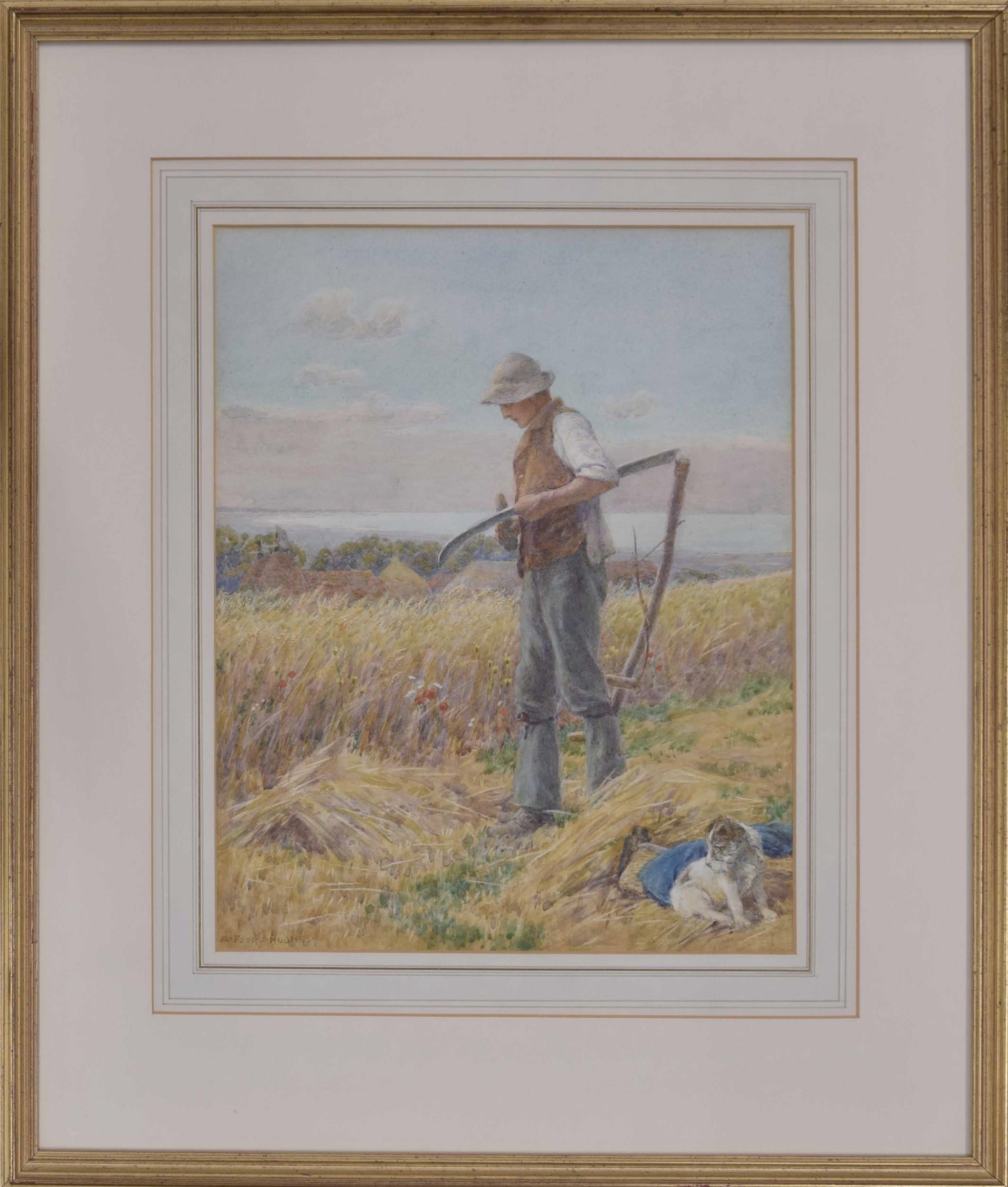 Arthur Foord Hughes | Arthur Foord Hughes - Reaping, farm worker ...