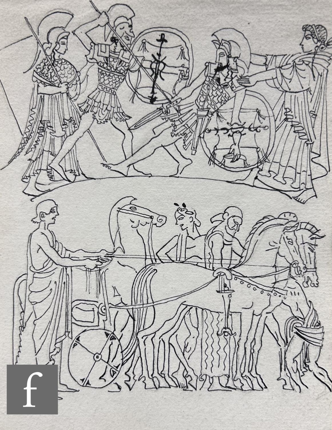 Albert Wainwright | Seven sketch book pages depicting figurative ...