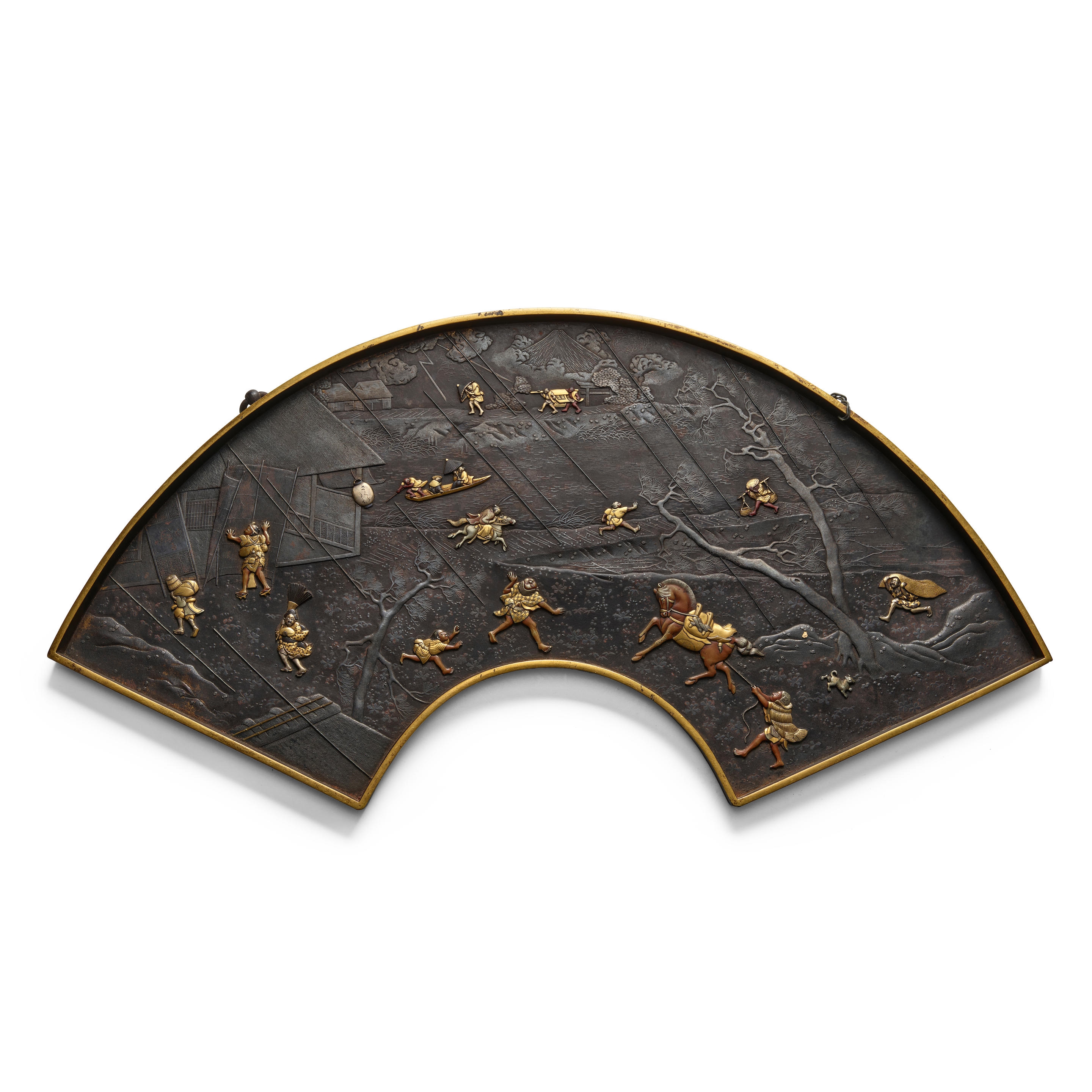 Komai Otojiro | Fan-Shaped Inlaid (Late 19th Century) | MutualArt