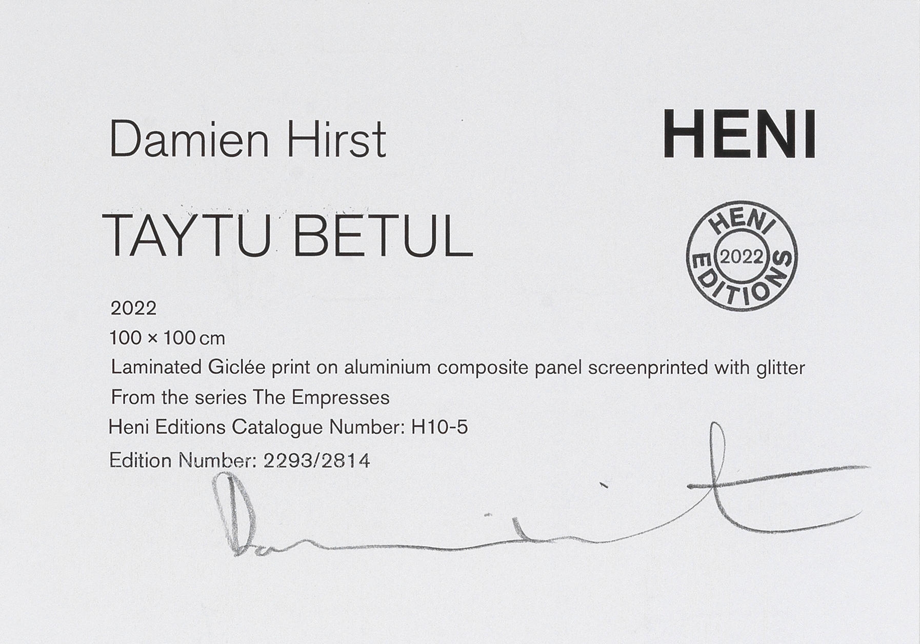 Damien Hirst | Taytu Betul, from 'The Empresses' (H10-5), 2022 (2022 ...