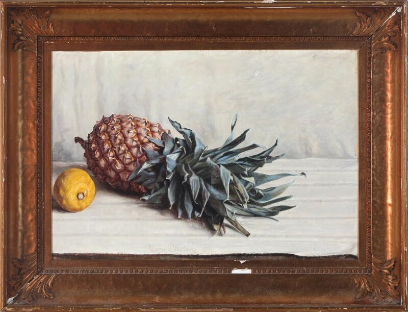 Harald Martin Hansen Holm | Still life with pineapple and lemon (1901 ...