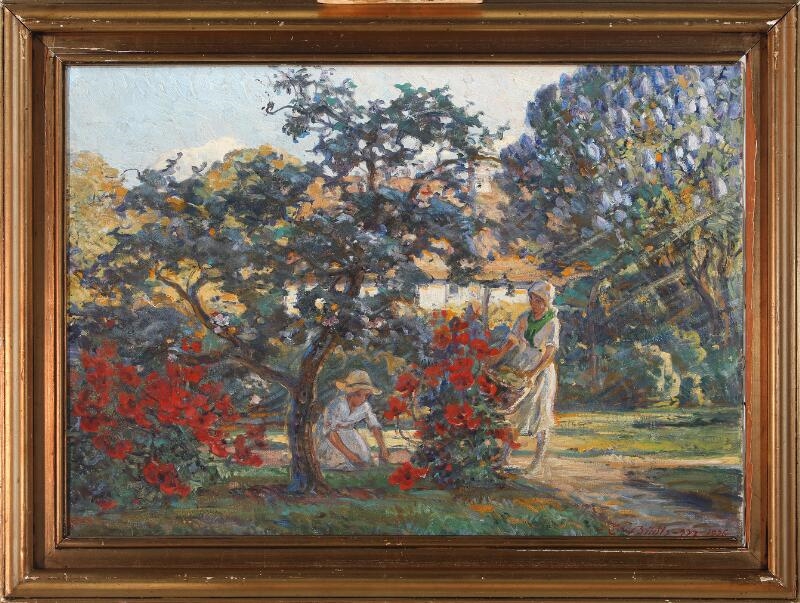 Carl Budtz-Moller | Working in the summer garden (1926) | MutualArt