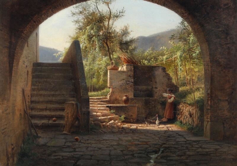 Frederik Rohde | Riverscape at Sunset (1849) | MutualArt
