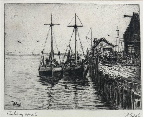 Albert Edel | Fishing Boats (Early 20) | MutualArt
