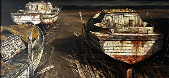 James Wingate Parr | Trap Boats at Flyers (1965) | MutualArt