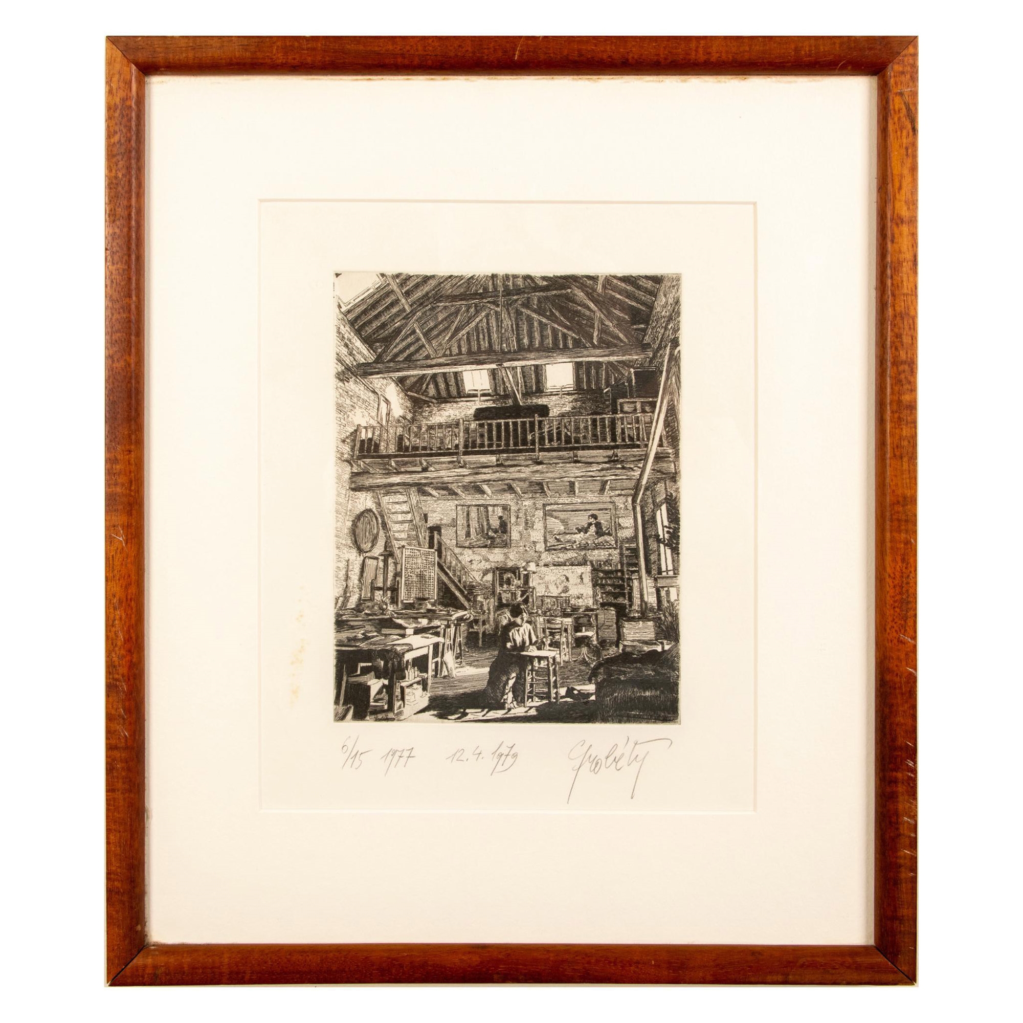 Claude Grobety | Claude Grobety, Original Engraving on Paper, Studio ...