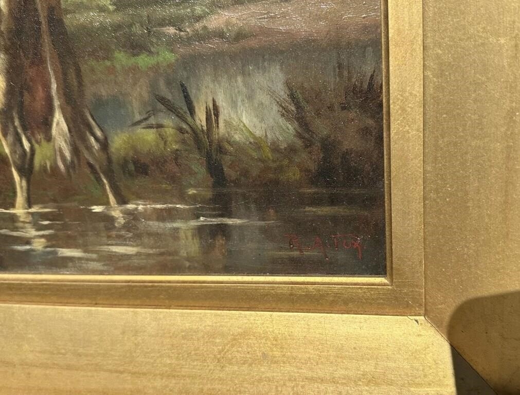 Robert Atkinson Fox | R.A. FOX COWS WATERING PAINTING | MutualArt
