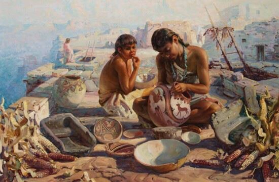 Buck McCain | On the Pueblo Rooftop | MutualArt