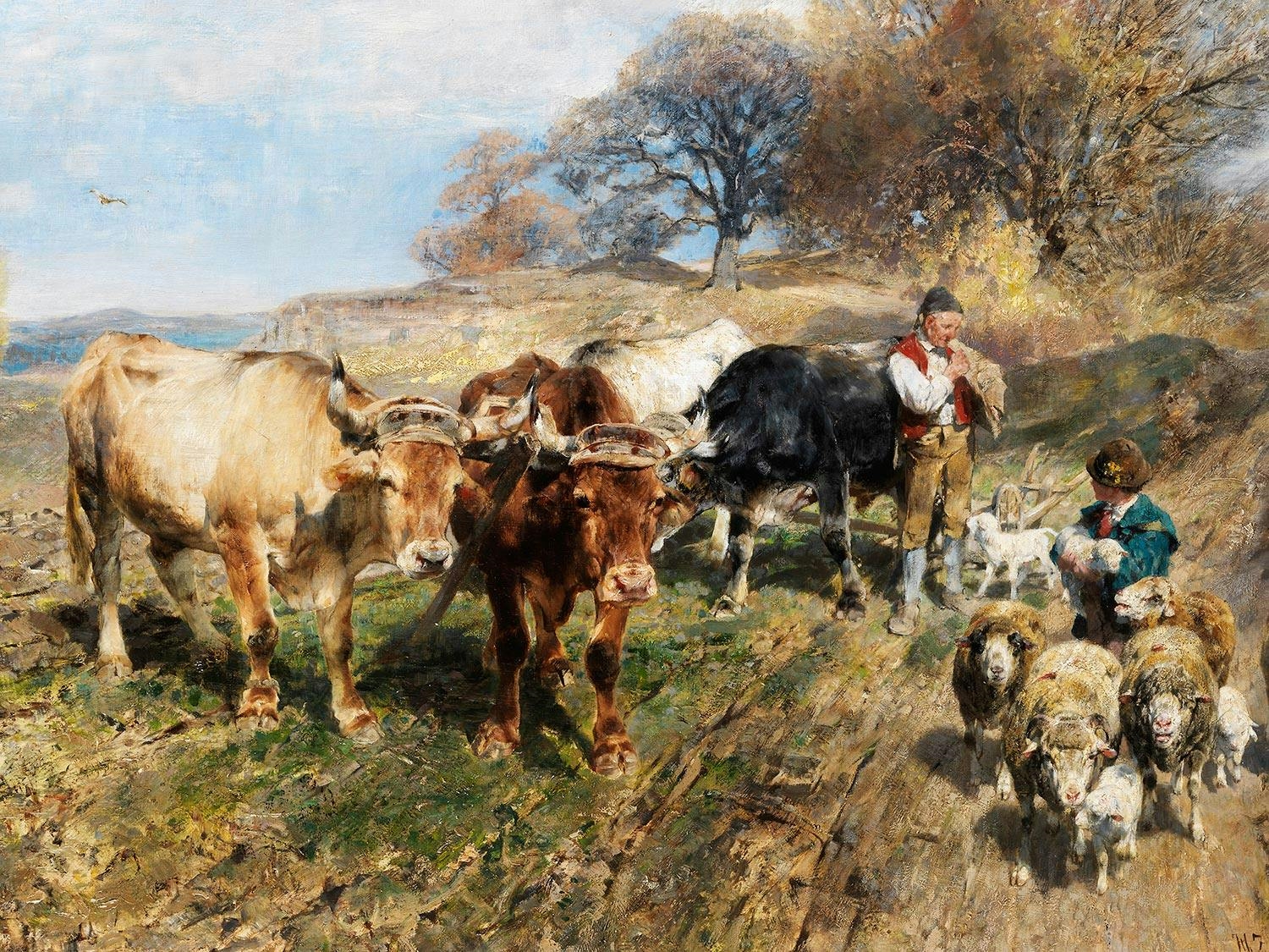 Heinrich von Zügel | TWO CALVES | MutualArt