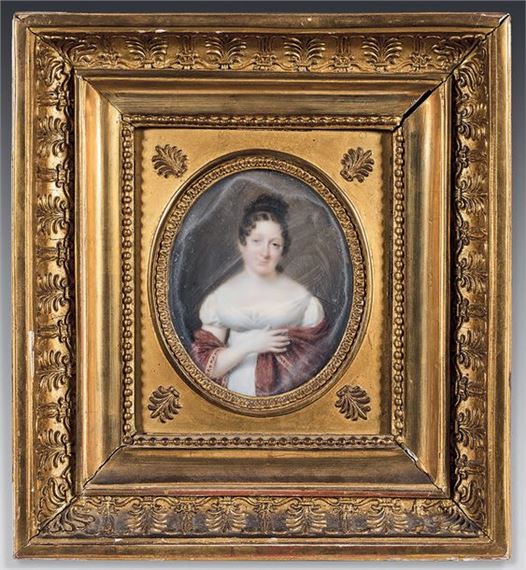 Charles Pierry | Portrait of a Woman with a Red Shawl Portrait of a Man ...