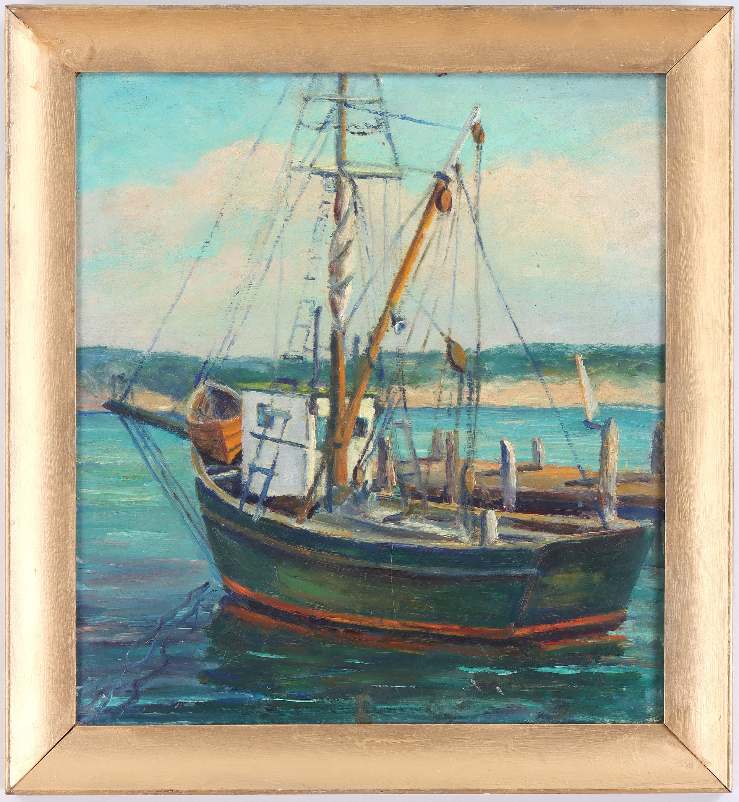 Clara Moore Howard | boat at dock | MutualArt