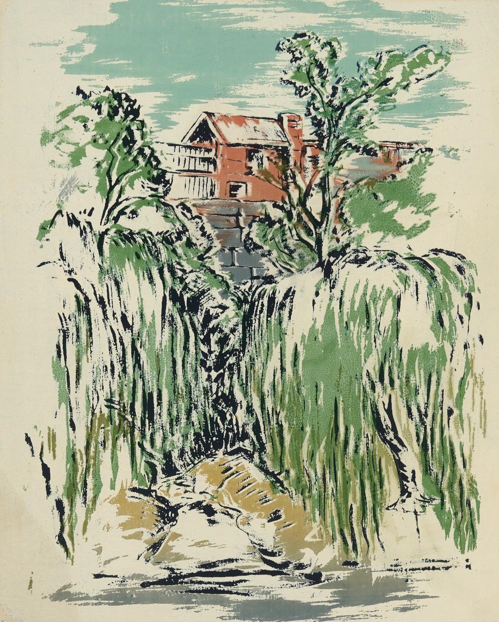 Alan Sumner | Old Asylum Wall from Studley Park, 1945 (1945) | MutualArt