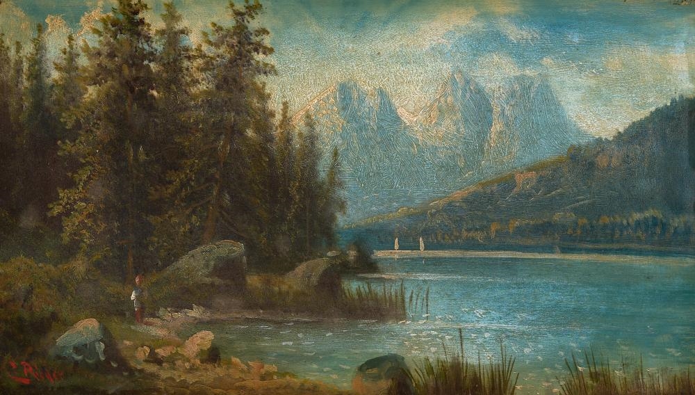 Anton Pick | River Scene and Mountain Landscape (1905) | MutualArt