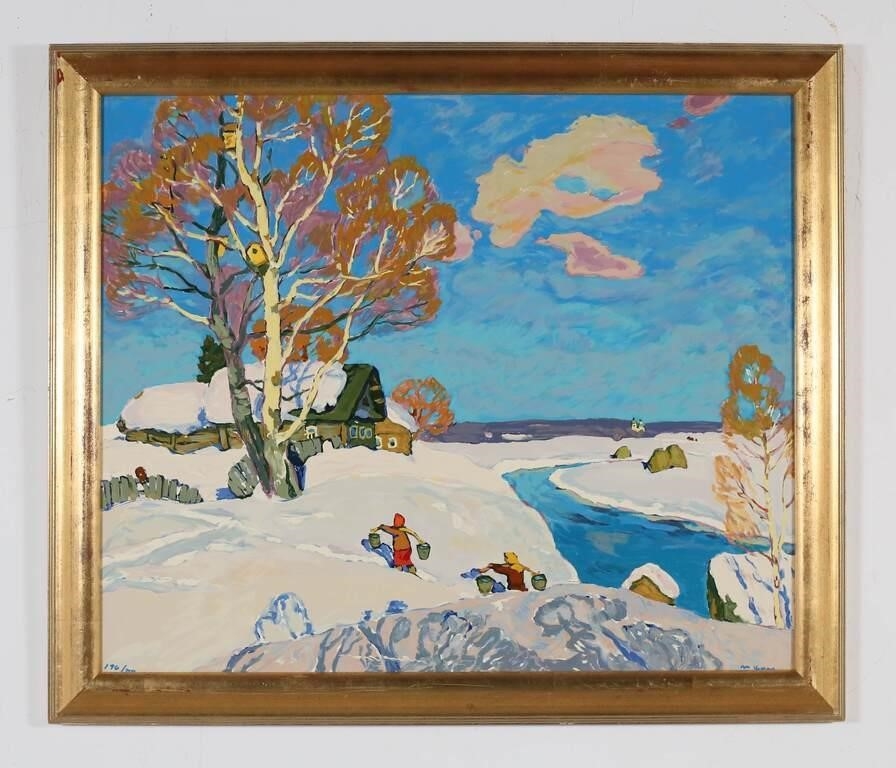 Moisey Kogan | After Moisey Kogan Serigraph Winter Landscape | MutualArt