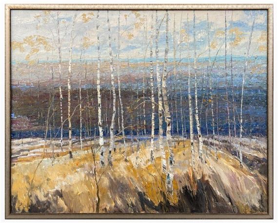 Troy Collins | LARGE TROY COLLINS BIRCH FOREST PAINTING (2011) | MutualArt