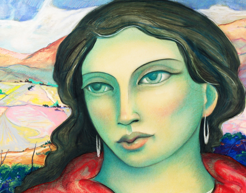 M. Martin | M. Martin, Woman in Field, Pastel on Paper (1995) | MutualArt