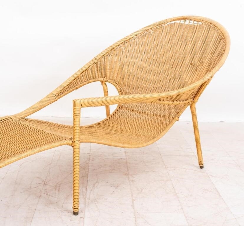 Francis Mair | Francis Mair Wicker Chaise Longue (1960) | MutualArt